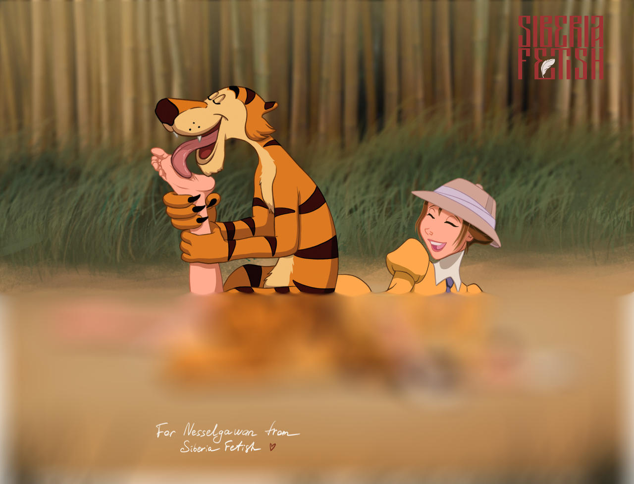 Tiger Licks Janes Ticklish Sole Disney By Siberiafetish On Deviantart