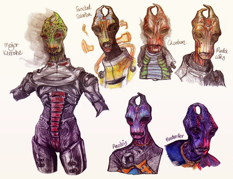 Mass Effect Salarians By Hariamu On Deviantart