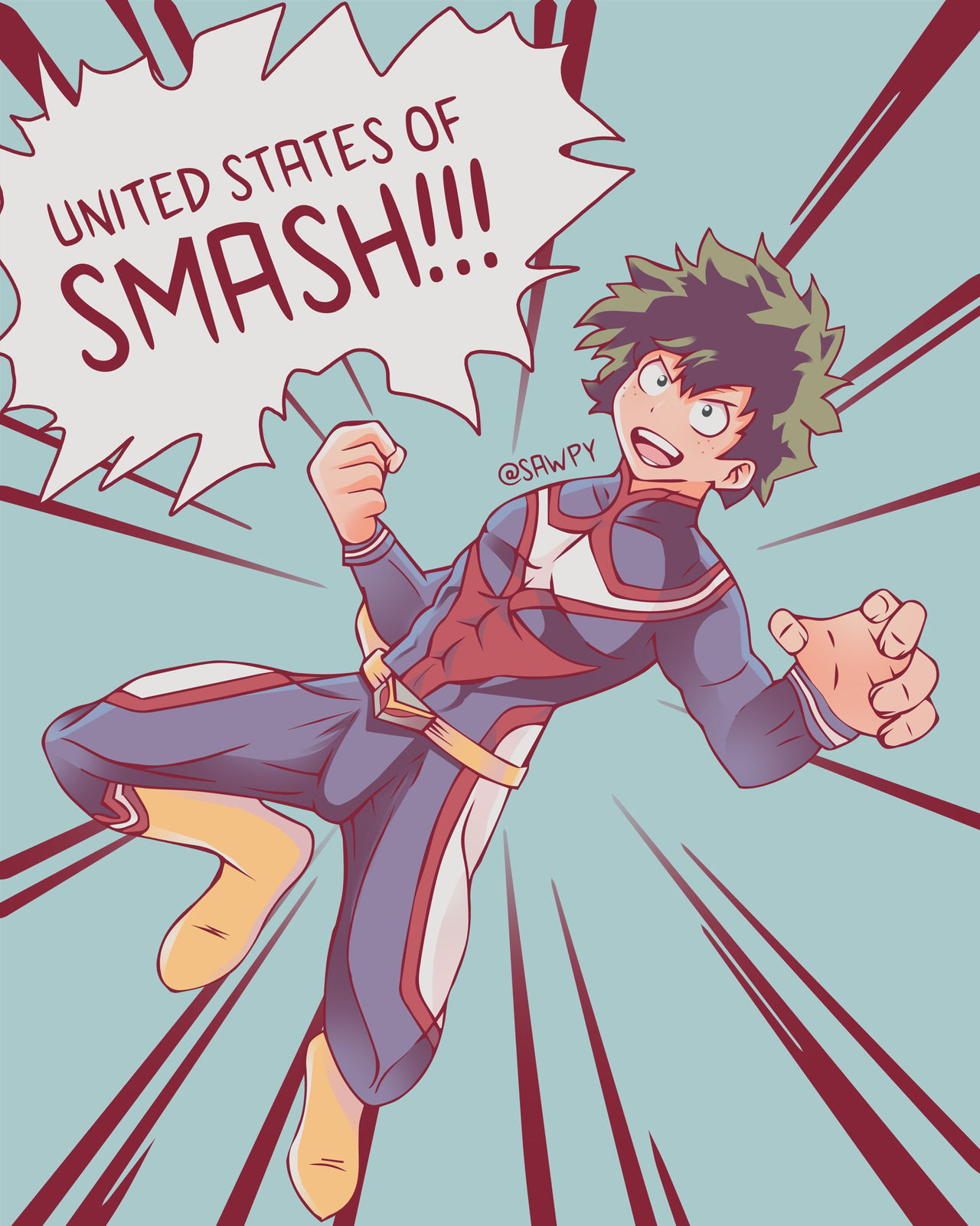 Deku In All Mights Hero Suit By Sawpy On Deviantart