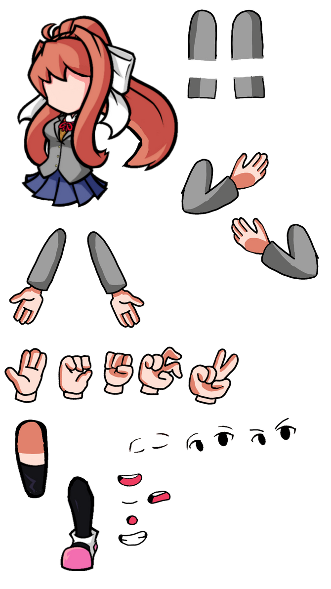 Monika Sprite Sheet Part Free Png By Neptunenickani47 On Deviantart