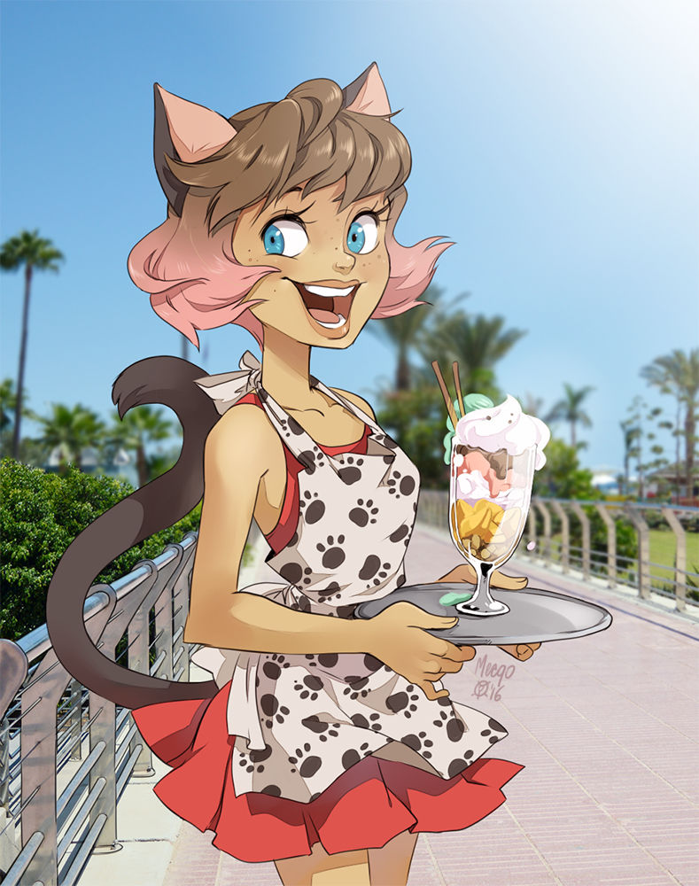 Waitress Kitty Psd File By Meago On Deviantart