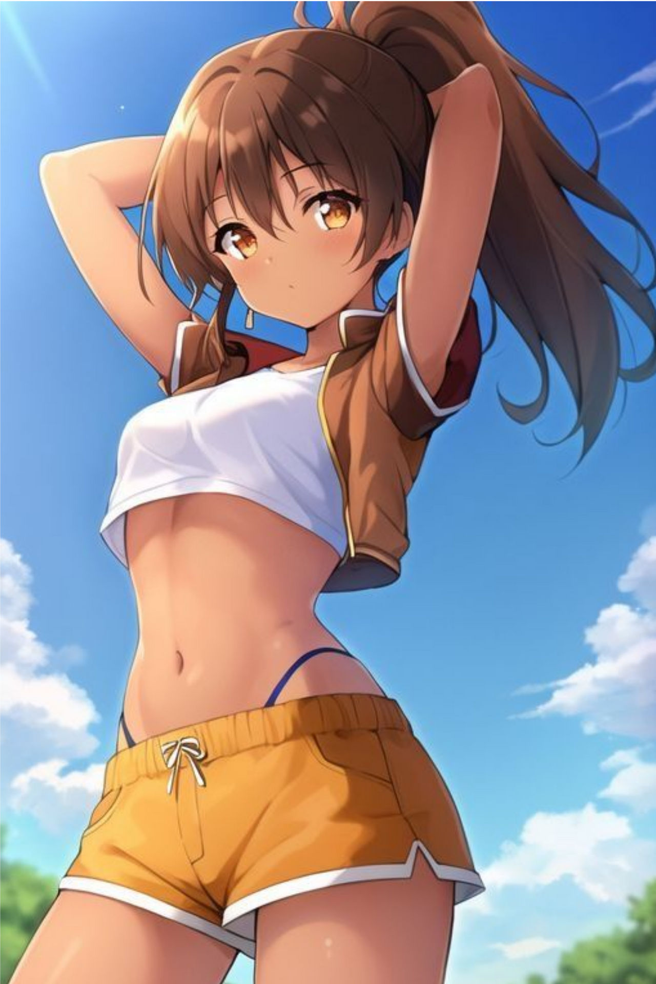 Sexy Anime Girl In Tight Clothes At The Beach By Investmentclown On Deviantart