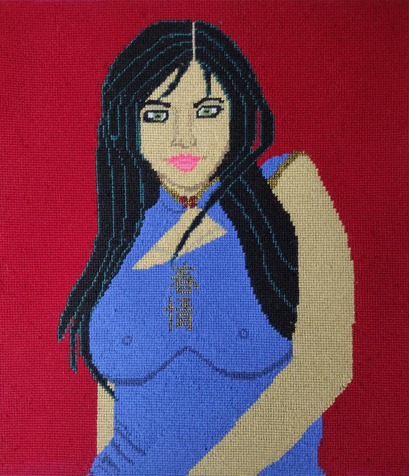 Sexy Needlepoint Mika Tan By Goodpastureart On Deviantart