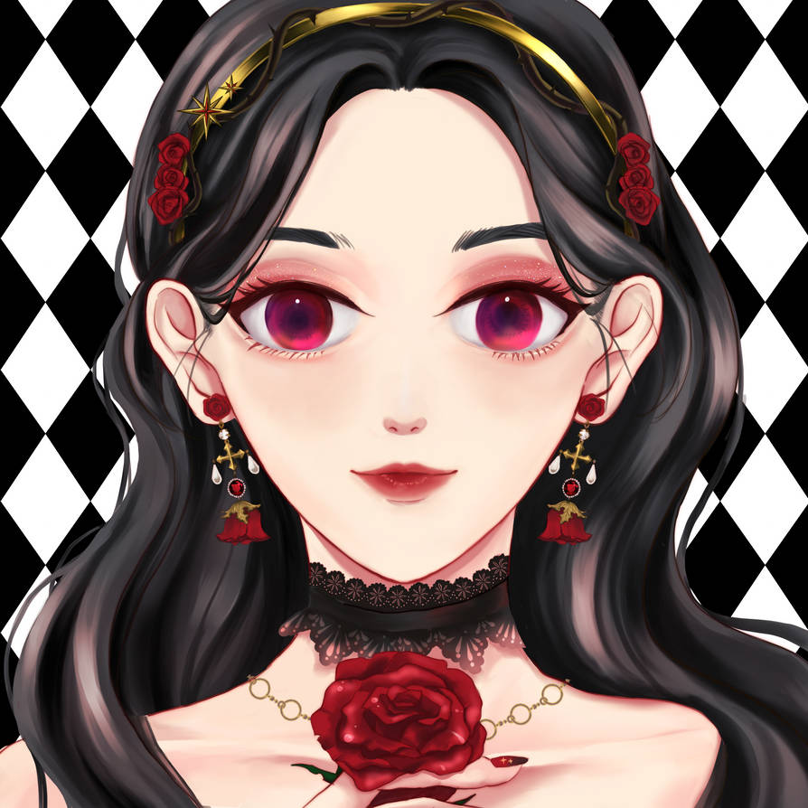 Girl With Rose By Rosekira On Deviantart