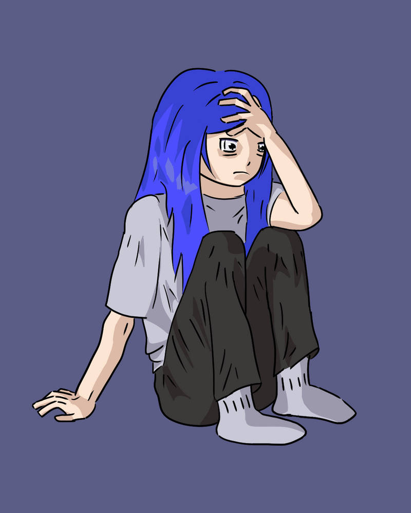 Sad Girl Sitting On The Ground By Ratakun On Deviantart