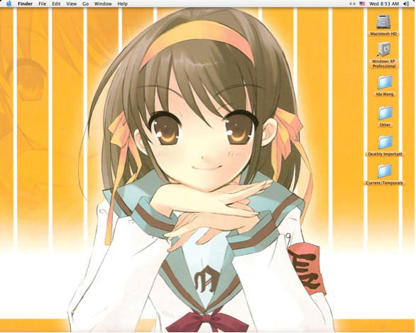 My Desktop of Haruhi by PicoPicoMidoriko on DeviantArt