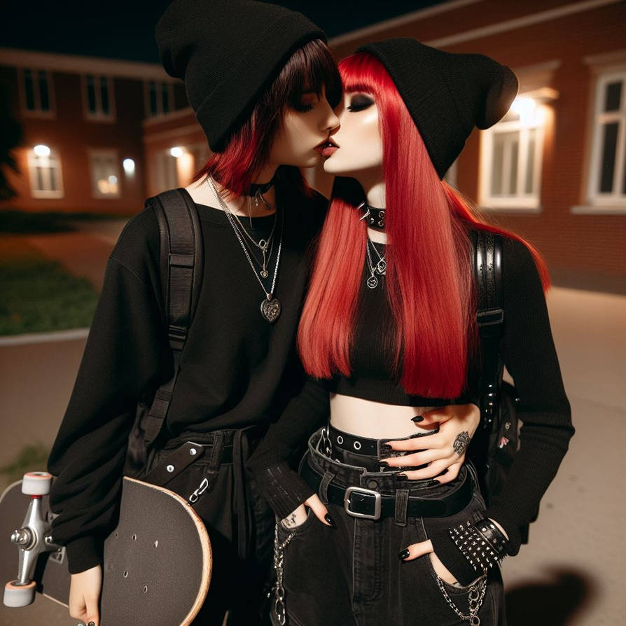 Punky Girl Lesbian Kiss 2 By Agony Angel On Deviantart