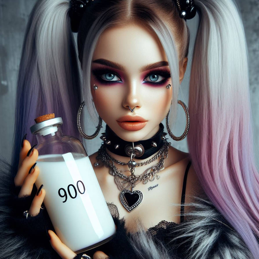 900 Followers On X Purple Blonde Goth Girl By Agony Angel On Deviantart