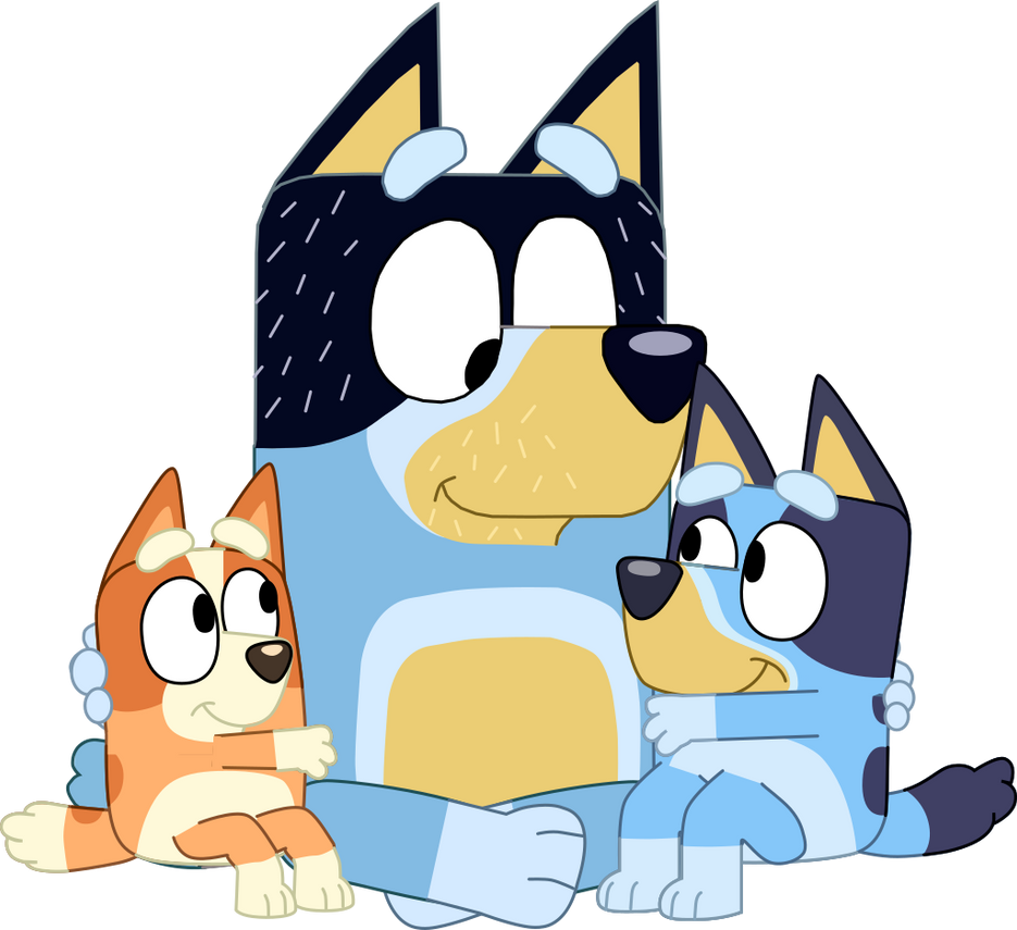 Bandit hugging with Bluey and Bingo by kojjikko on DeviantArt Bandit hugging with Bluey and Bingo by kojjikko on DeviantArt