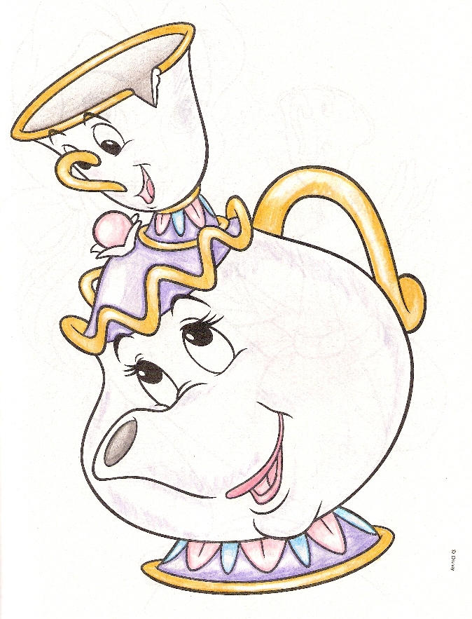 mrs. pots and chip by StrangelyFamiliar on DeviantArt