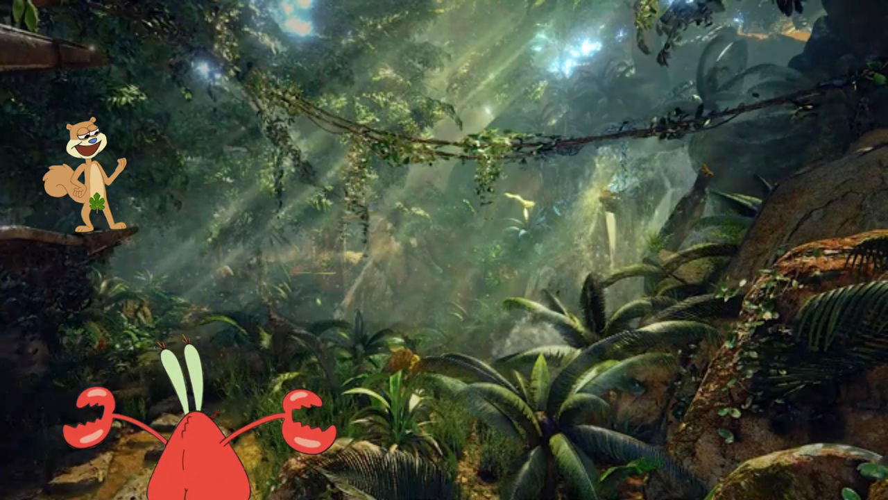Mr Krabs And Sandy Cheeks Naked In The Jungle By Darth19 On Deviantart