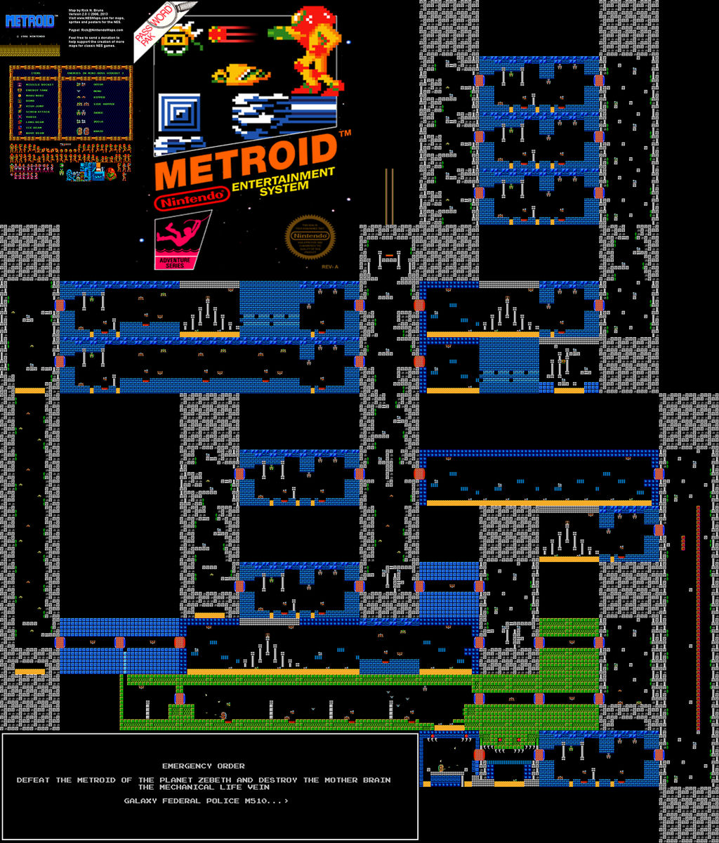 Metroid Nes Map Emergency Order Edit By Retroreloads On Deviantart