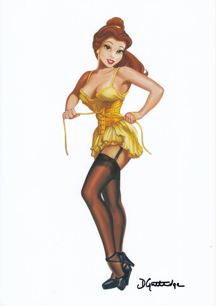Disney Princess Pinup Belle Commissioned Art By Retroreloads On Deviantart