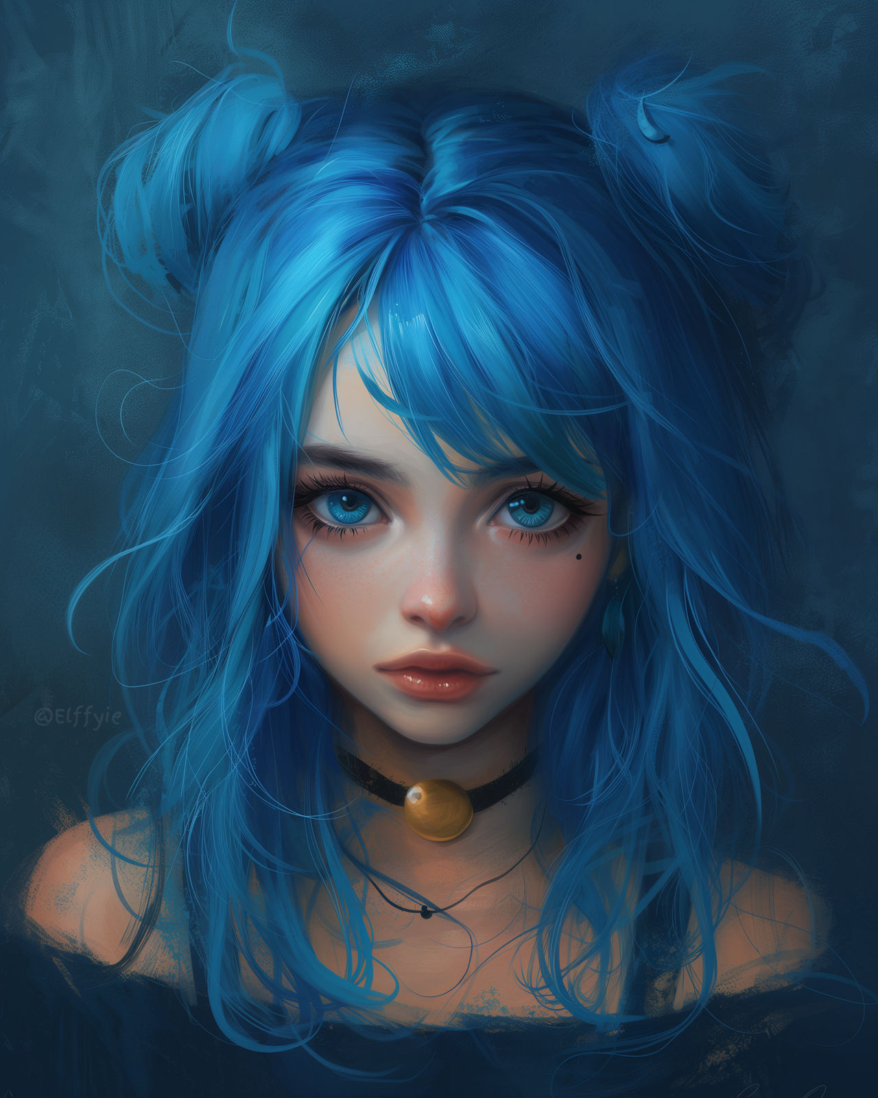 Blue Hair Girl By Elffyie On Deviantart
