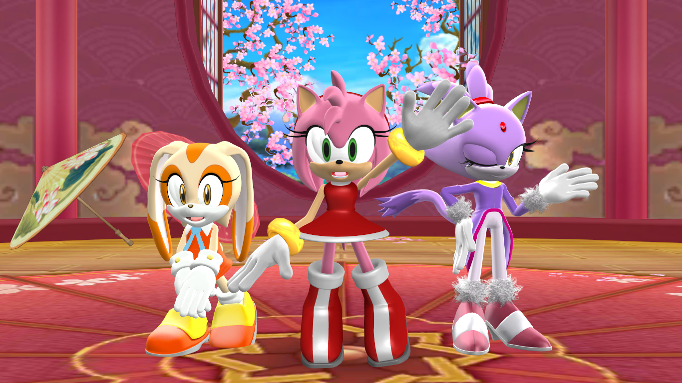 Mmd Sonic The Hedgehog Amy Cream And Blaze By Dln 001 Megagirl On Deviantart