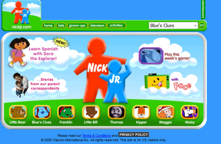 1999 2000 Nick Jr Website By Dingding0 On Deviantart