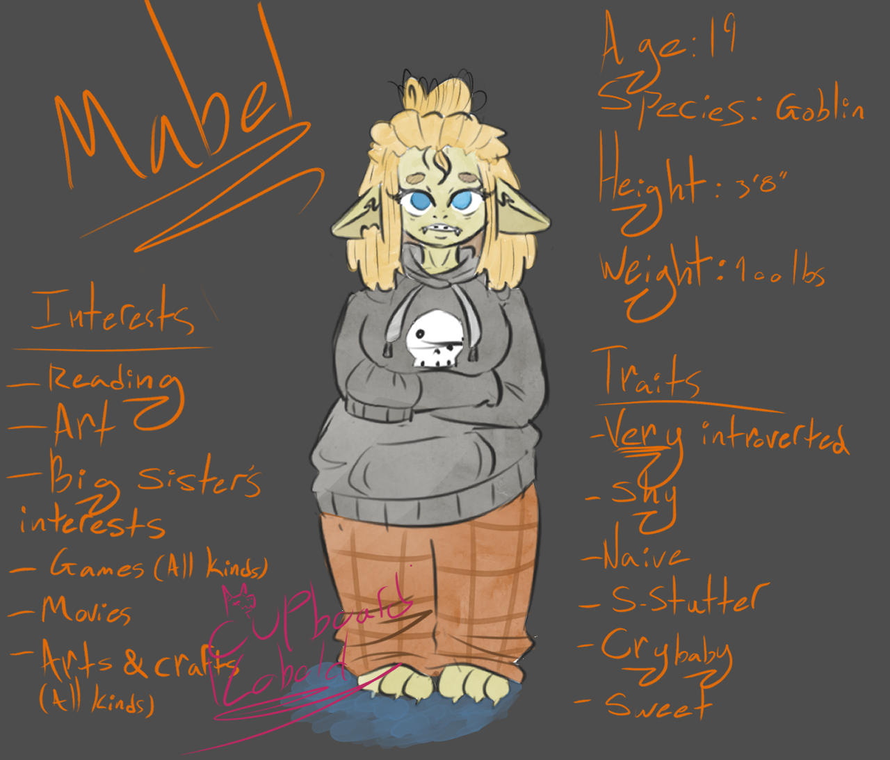 Mabel - Character Sheet by CupboardKobold on DeviantArt Mabel - Character Sheet by CupboardKobold on DeviantArt