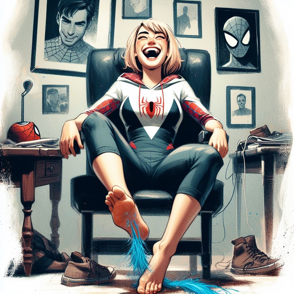 Gwen Stacy Into The Spider Verse Feather Tickle By Tool04 On Deviantart