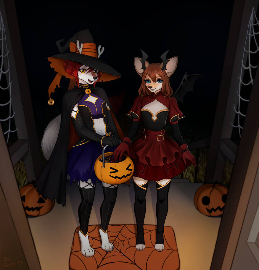 Commission Halloween By Ferelay On Deviantart