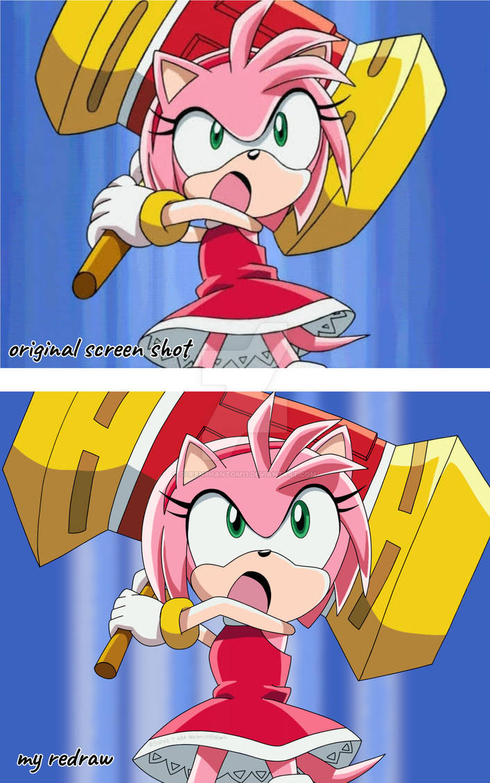 Amy Rose Sonic X Screen Shot Redraw By Queenphantom11 On Deviantart