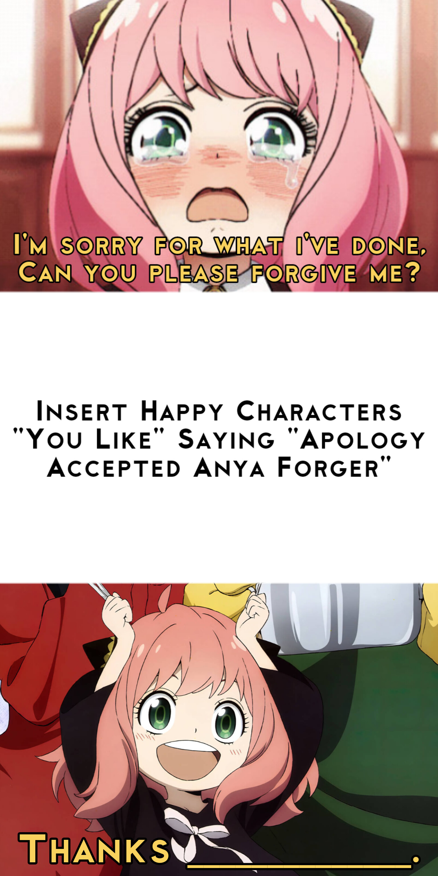 Who Accepts Anya Forgers Apology Blank By Up844tf22 Production On Deviantart