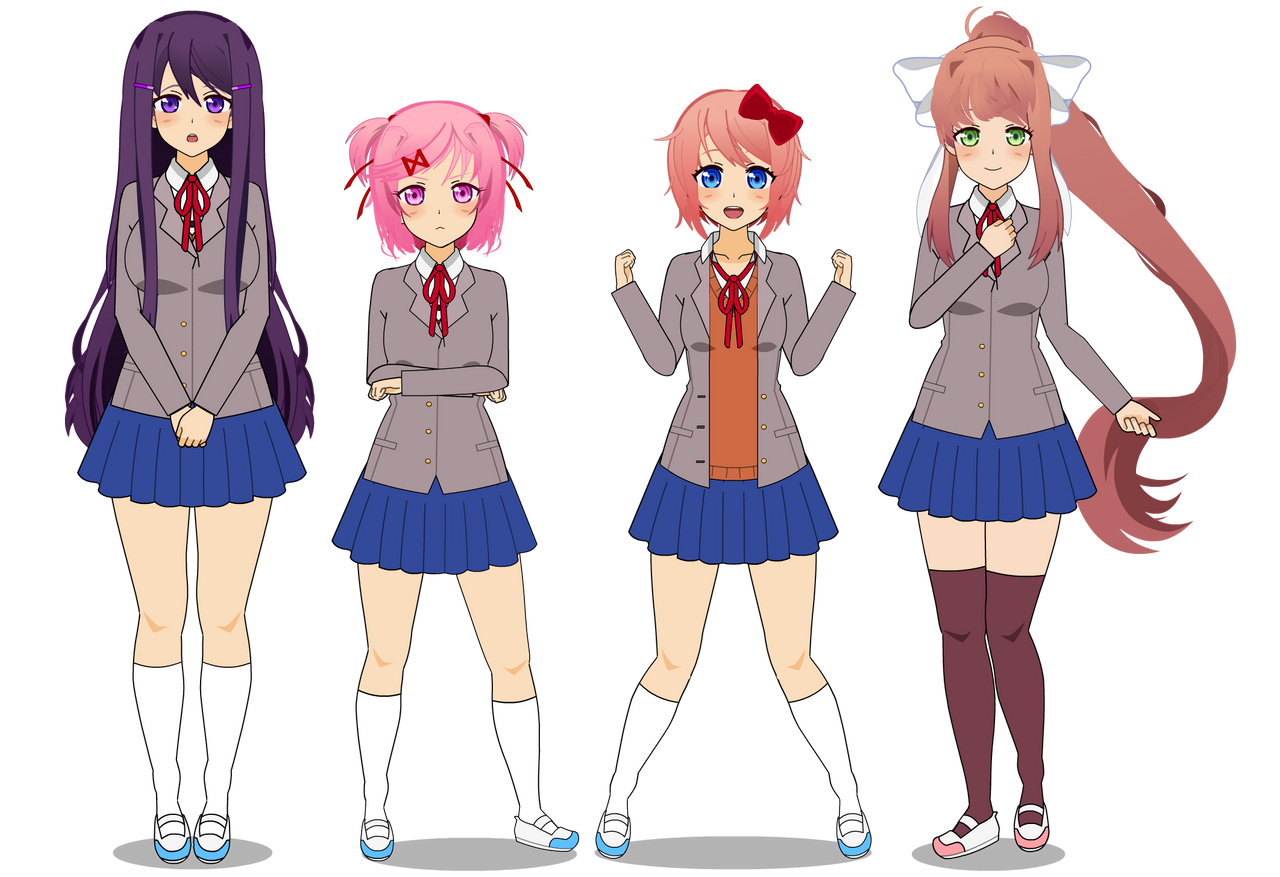 Doki Doki Literature Club Girls Export By Horrifyinghomosapien On