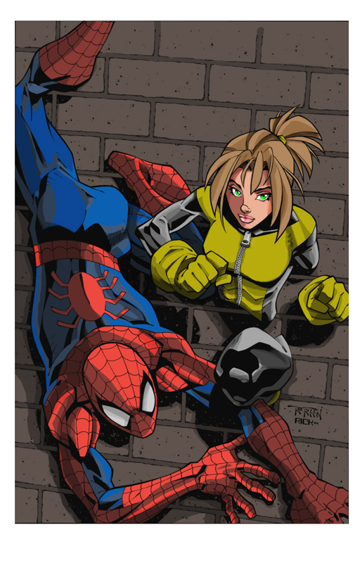 Spiderman And Kitty Pryde By Randygreen Colors Wip By Kpearce On Deviantart