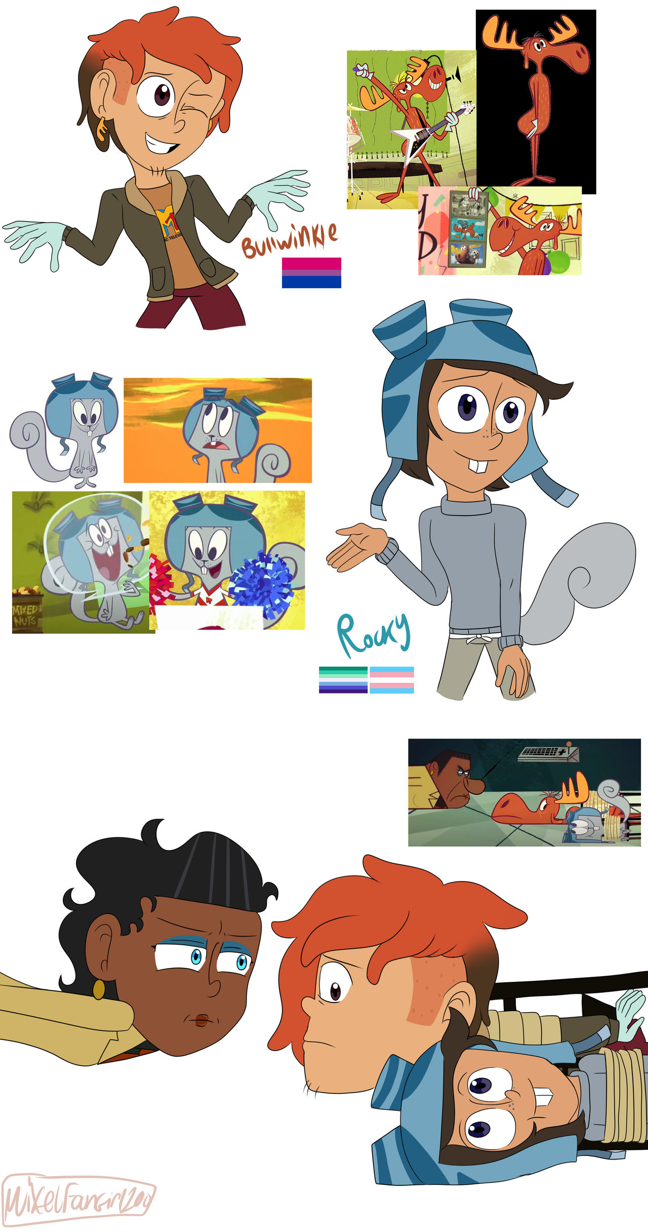 Rocky And Bullwinkle Humanized By Mixelfangirl100 On Deviantart