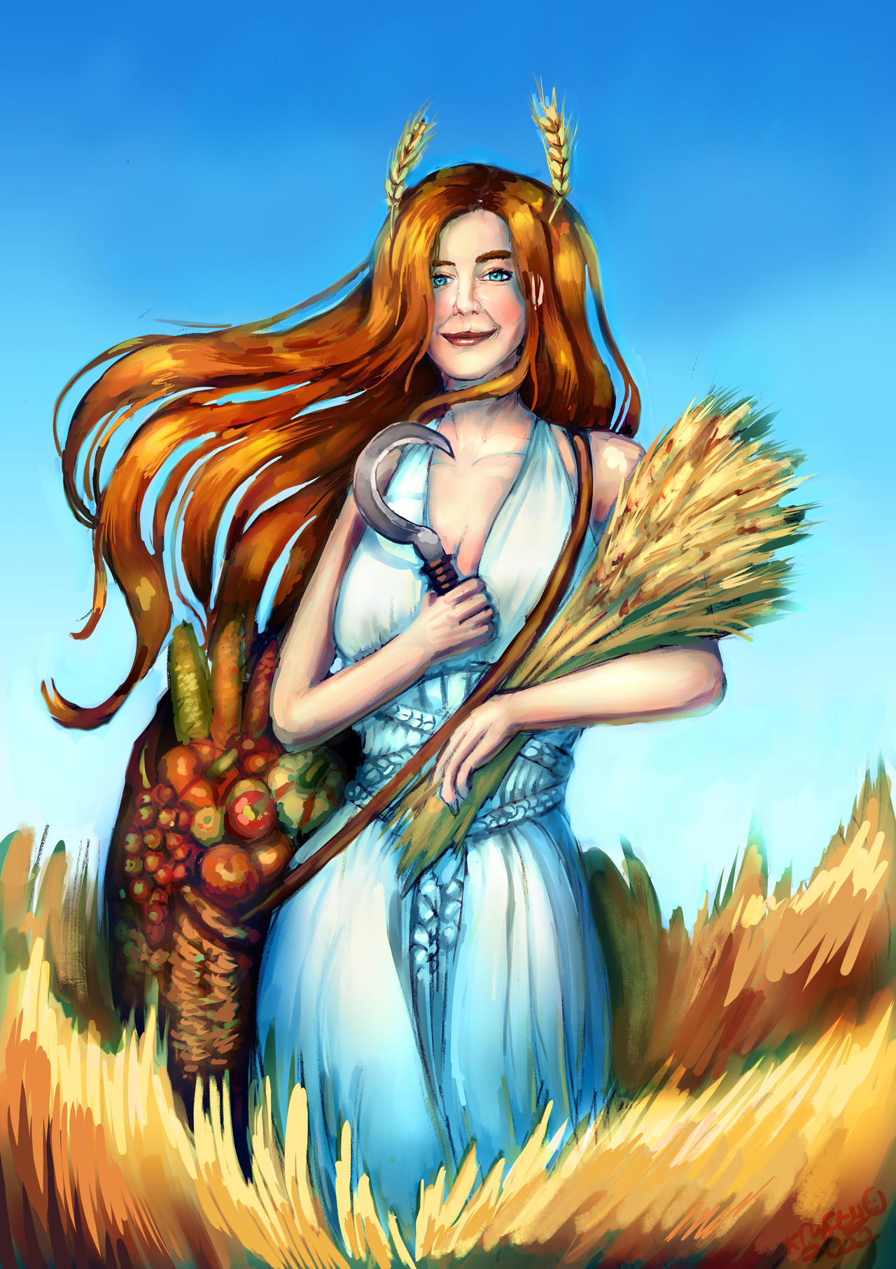 Demeter Illustration Autum Theme By Kraftylilrascal On Deviantart