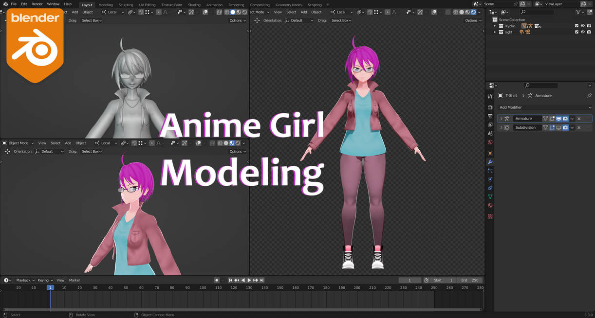 Blender Anime Character Modeling Commission By Shionmgr On Deviantart