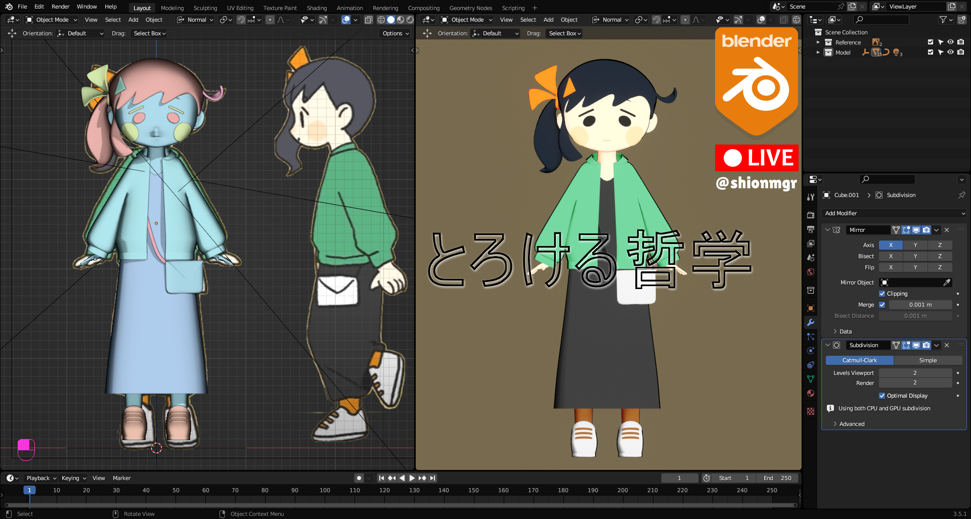 Cute Anime Girl Modeling In Blender By Shionmgr On Deviantart