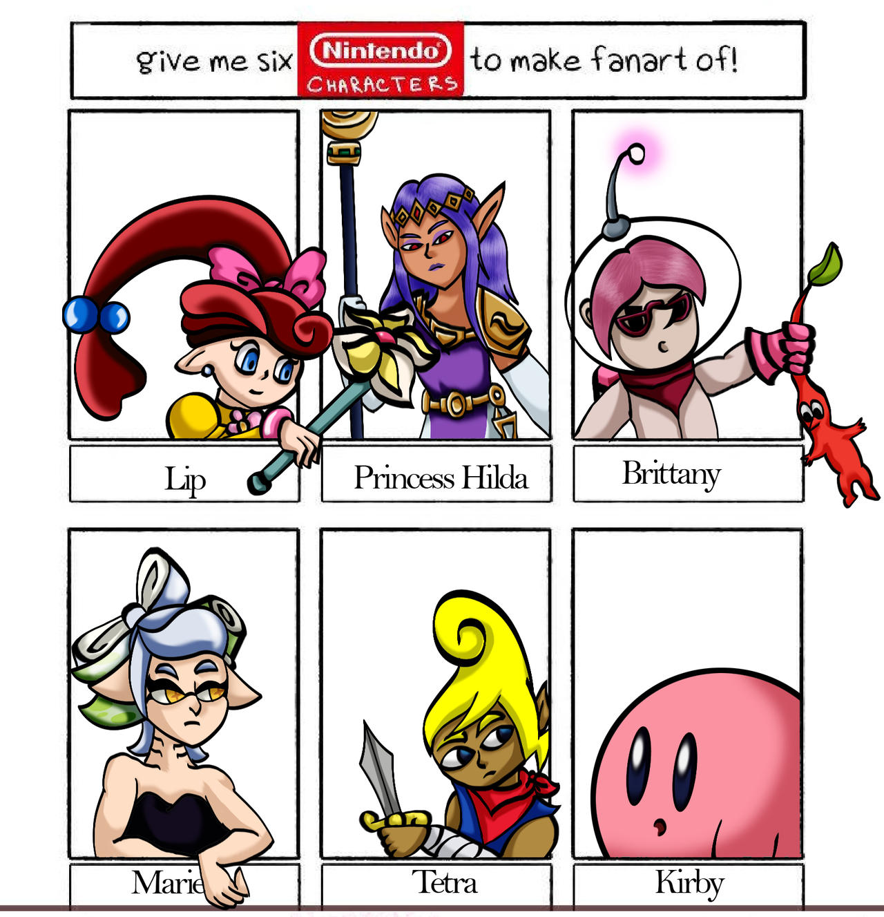 Six Nintendo Characters 1 By Bluegirl123456 On Deviantart
