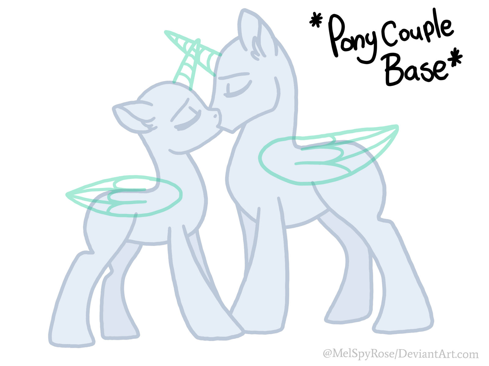 Mlp Couple Kiss Base By Melspyrose By Melspyrose On Deviantart