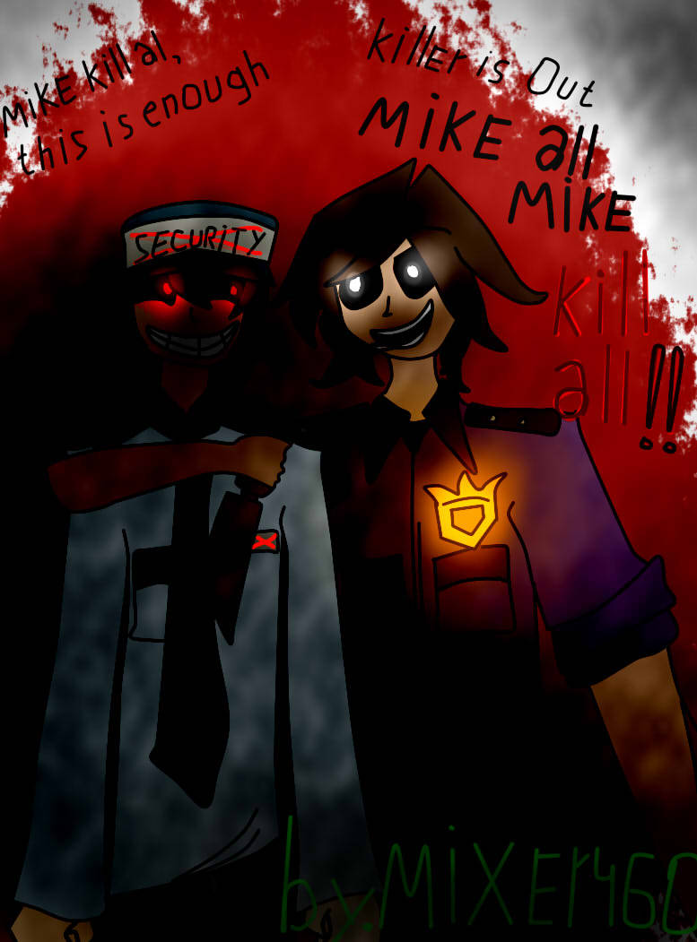 Mike And Purple Guy Pole Bear Fnaf Fan By Mixere On Deviantart