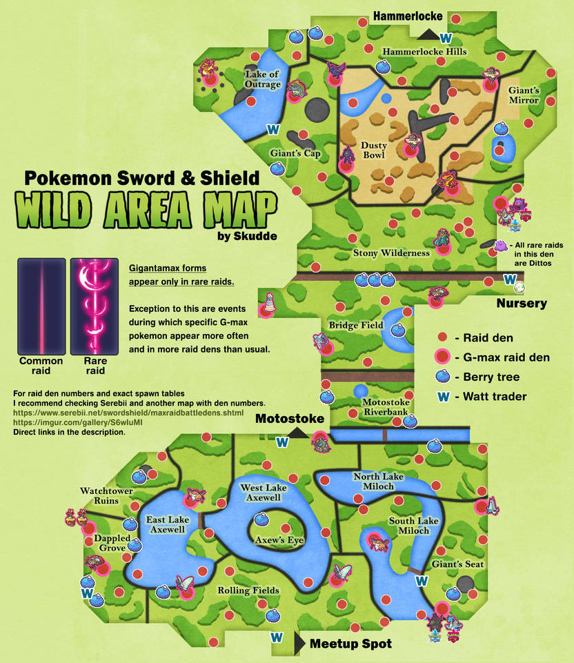 Pokemon Swsh Wild Area Raids And Traders Map By Skudde On Deviantart