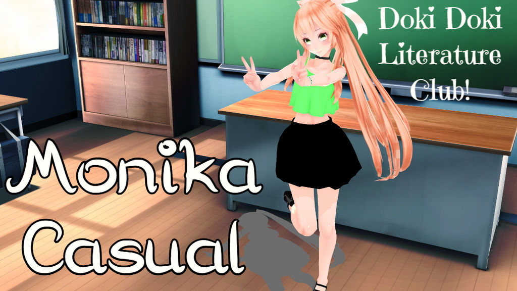 Mmd Ddlc Monika Casual By Imae0k On Deviantart