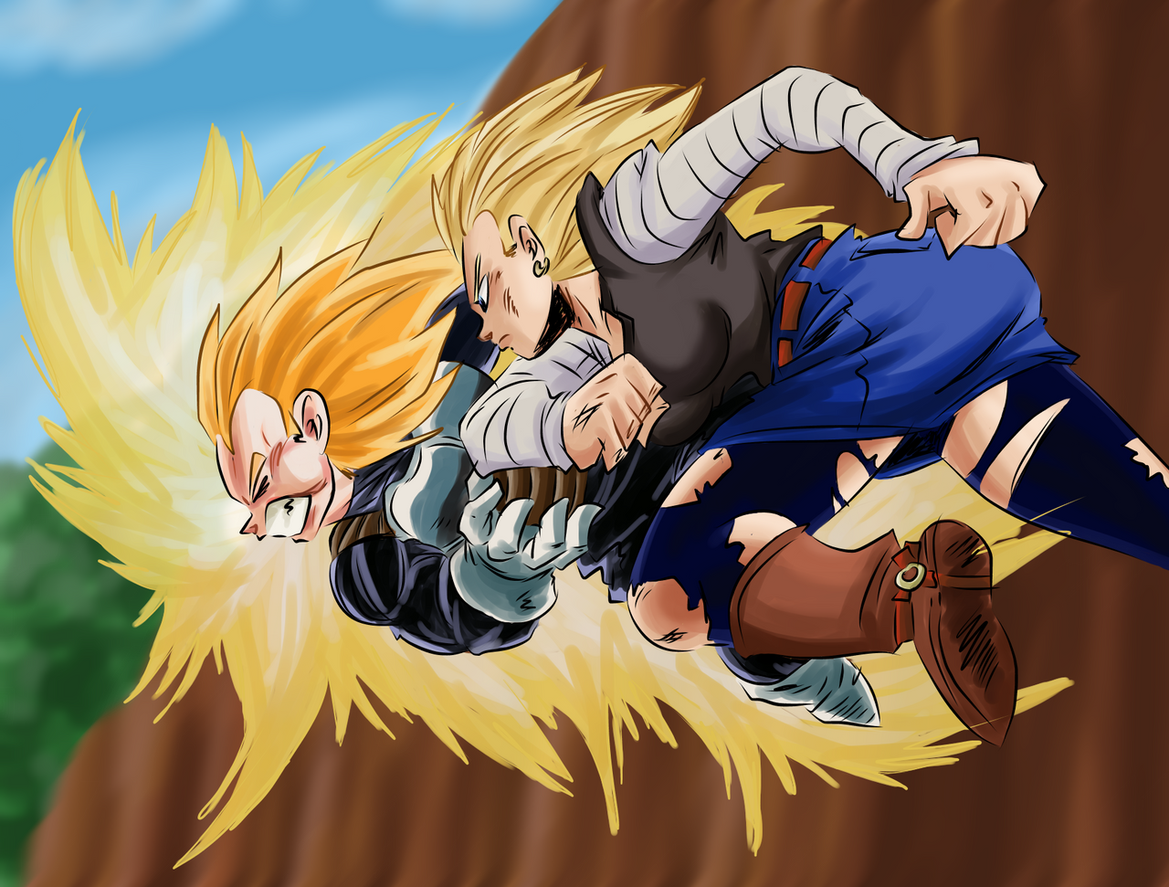 Android 18 VS Vegeta by HaruEta on DeviantArt Android 18 VS Vegeta by HaruEta on DeviantArt