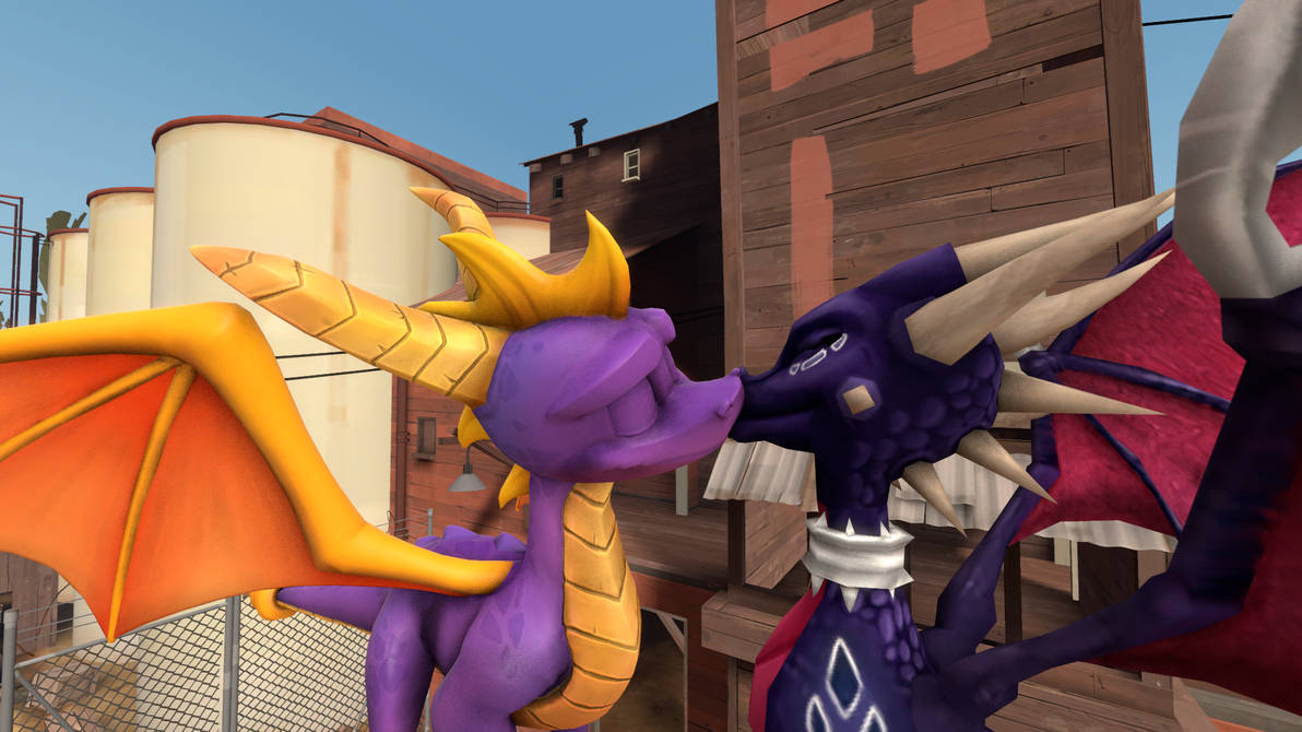 Spyro And Cynder Kiss By Aeon Silence On Deviantart