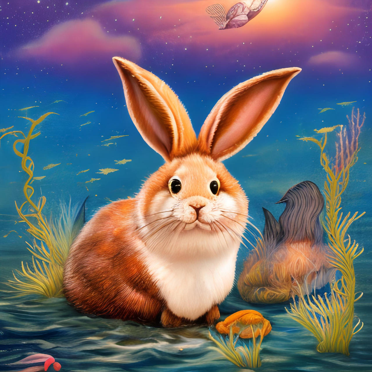 Dreamup Creation More Bunny Under Water By Artsycinnamonglaze On Deviantart