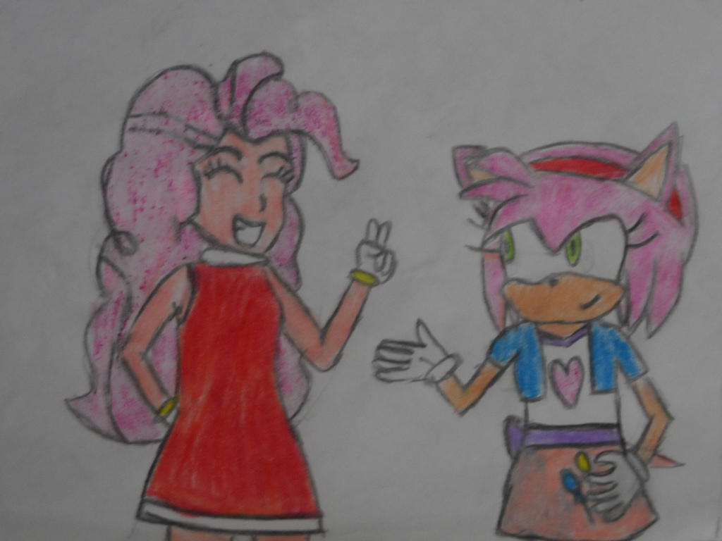 Amy Rose And Pinkie Pie Colored By Brandonale On Deviantart
