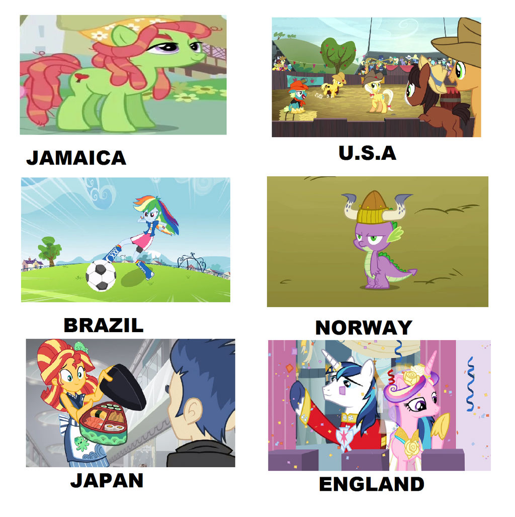 Countries portrayed by My Little Pony Meme 3. by brandonale on DeviantArt Countries portrayed by My Little Pony Meme 3. by brandonale on DeviantArt