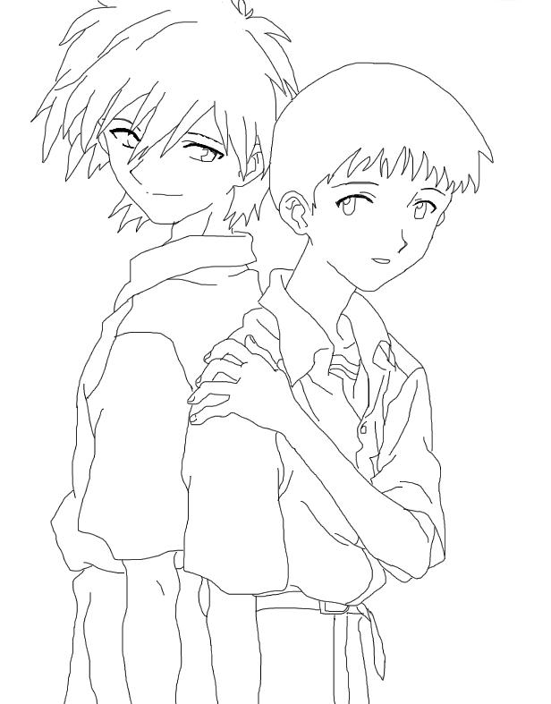 lineart NGE by kacza-ino on DeviantArt