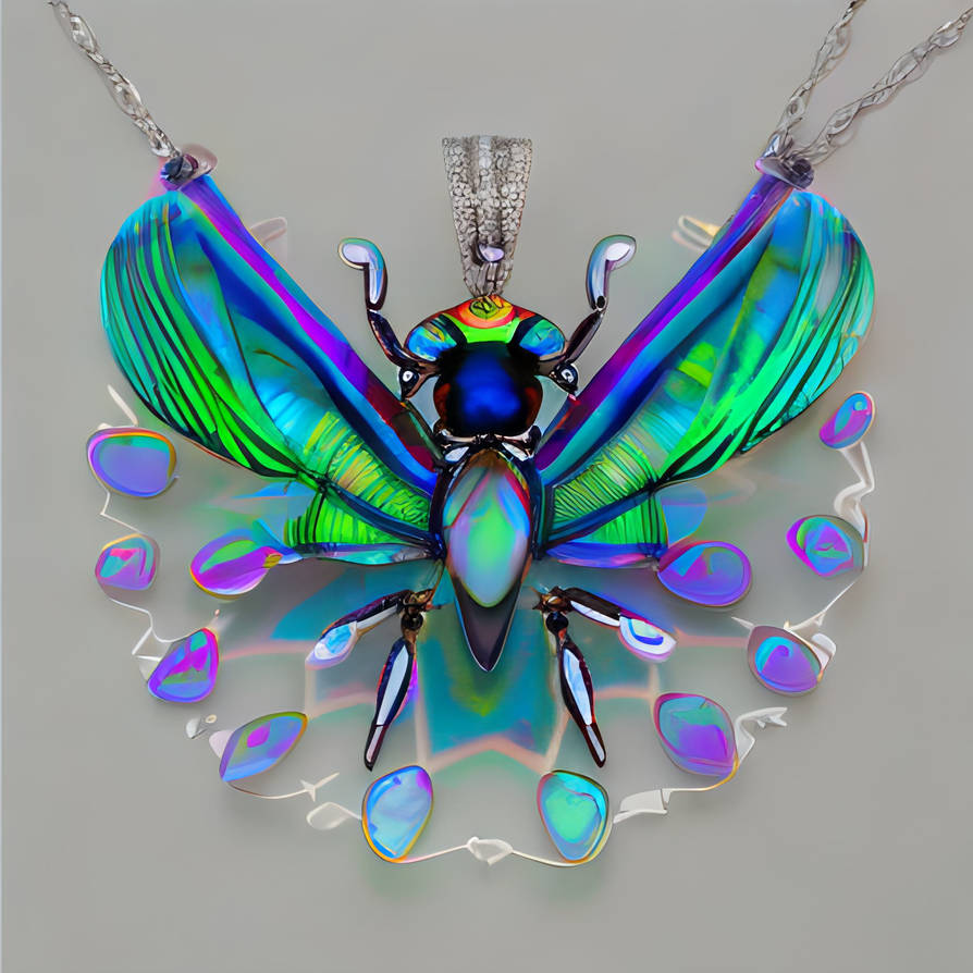 Dreamup Peacock Jumping Spider Moth Pendant By Crimsonvampiress On