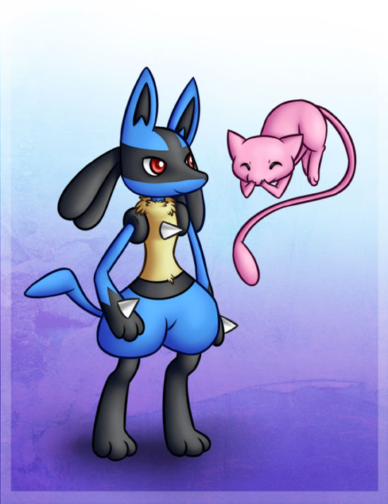 Lucario And Mew By Tessiursa On Deviantart