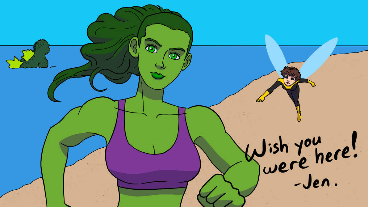 She Hulk Wasp And Godzilla By Theicecypher On Deviantart