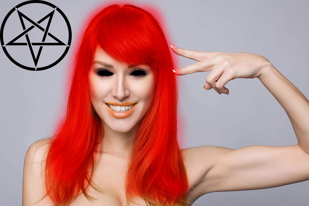 Girl Hair Devil Red By Baphomet Satan 666 On Deviantart