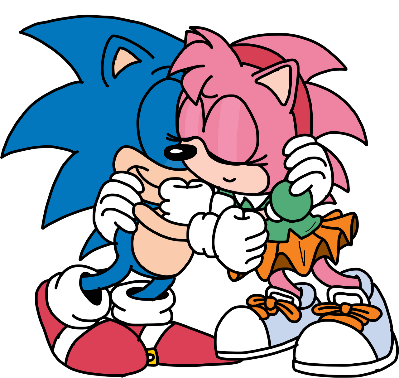 Sonic And Amy Hugging By Wubbzyfan3000 On Deviantart