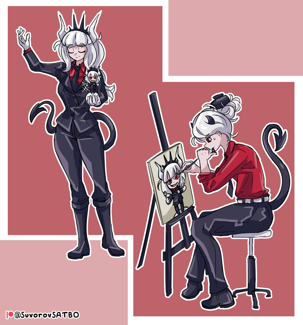 Helltaker OC Misha drawing Lucifer by SuvorovSATBO on DeviantArt Helltaker OC Misha drawing Lucifer by SuvorovSATBO on DeviantArt