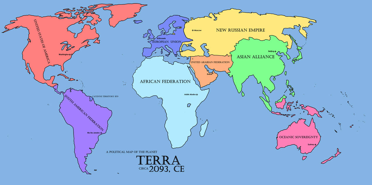 Political Map of Earth, circa 2093 CE by Dinotrakker on DeviantArt Political Map of Earth, circa 2093 CE by Dinotrakker on DeviantArt