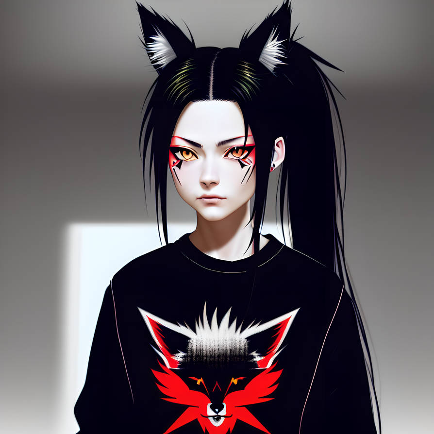 Black Fox Kitsune Girl 4 By Punkerlazar On Deviantart